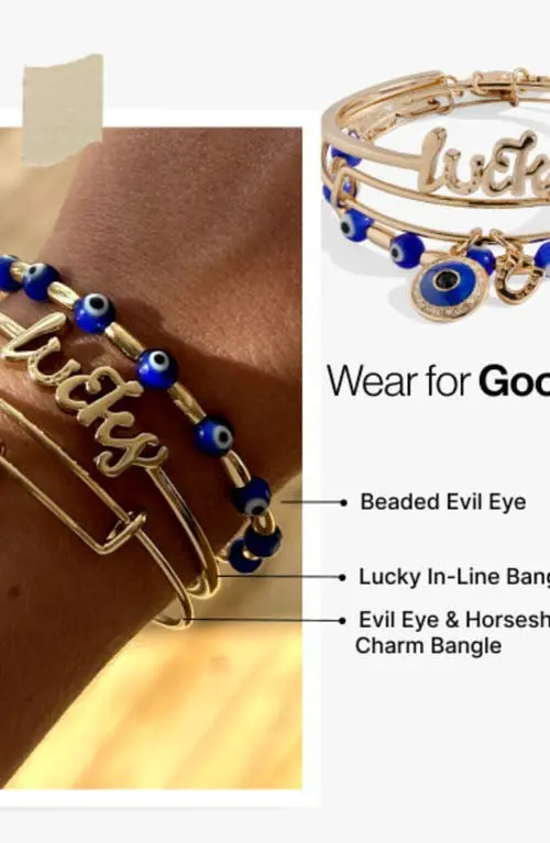 ALEX AND ANI Evil Eye Bangle Bracelet Set Of 3