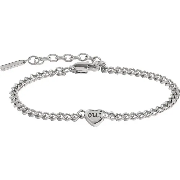ALEX AND ANI Oui Non Heart Inline Bracelet - Silver