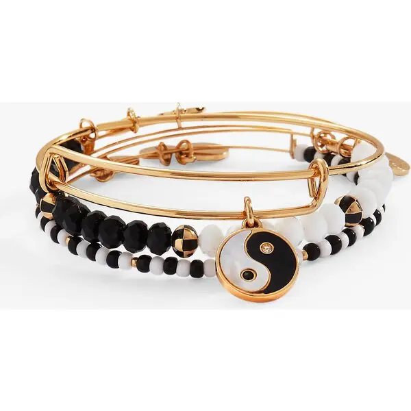 ALEX AND ANI Yin Yang Bangle Bracelet Set Of 3 - Gold