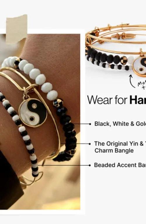 ALEX AND ANI Yin Yang Bangle Bracelet Set Of 3