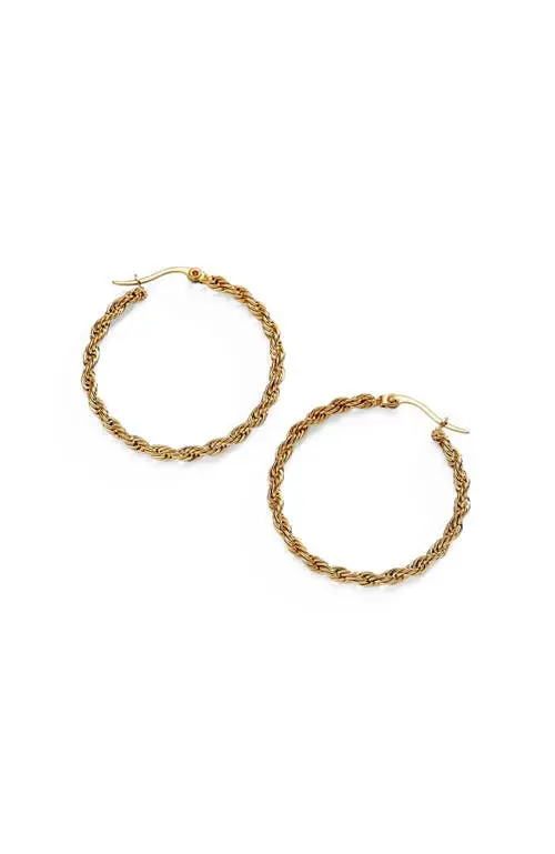 ALEX AND ANI French Rope Chain Hoop Earrings - Gold