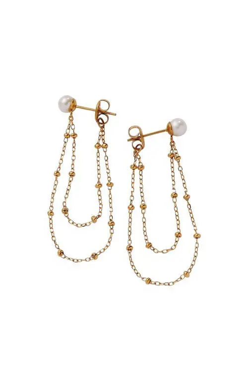 ALEX AND ANI Freshwater Chain Earrings - Pearl