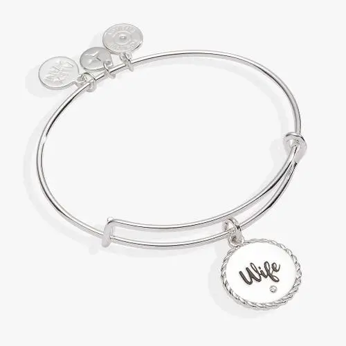 ALEX AND ANI Wife Charm Bangle Bracelet - Silver