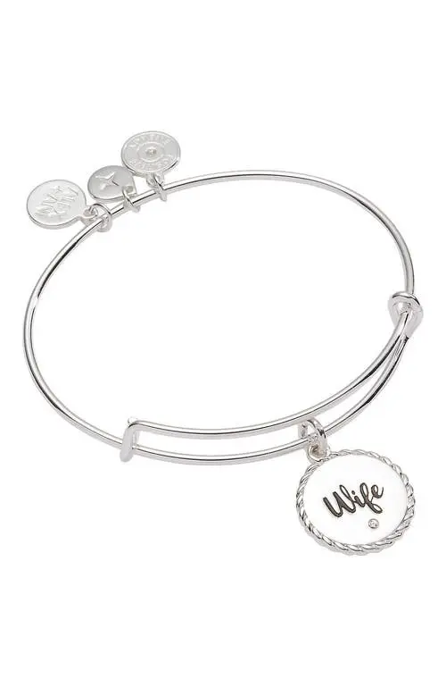 ALEX AND ANI Wife Charm Bangle Bracelet - Silver