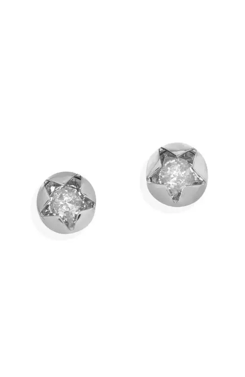 ALEX AND ANI Crystal Star Mini Stud Earrings - Silver