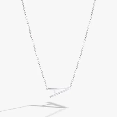 ALEX AND ANI Silver Elongated Initial Pendant Necklace - Silver - A