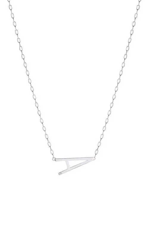 ALEX AND ANI Silver Elongated Initial Pendant Necklace - Silver - A