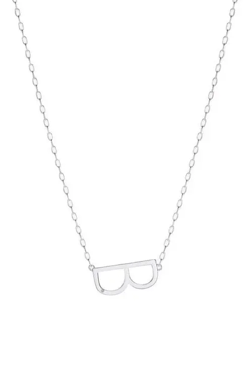 ALEX AND ANI Silver Elongated Initial Pendant Necklace - Silver - B