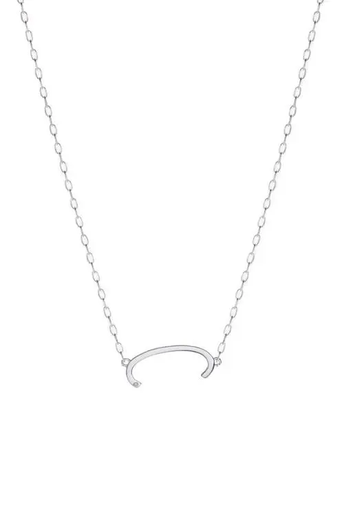 ALEX AND ANI Silver Elongated Initial Pendant Necklace - Silver - C