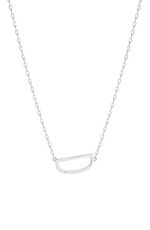 ALEX AND ANI Silver Elongated Initial Pendant Necklace - Silver - D