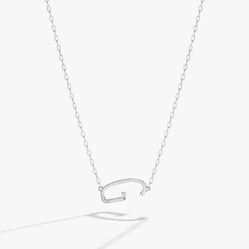 ALEX AND ANI Silver Elongated Initial Pendant Necklace - Silver - G