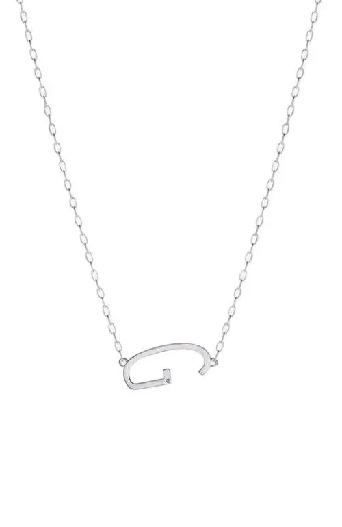 ALEX AND ANI Silver Elongated Initial Pendant Necklace - Silver - G