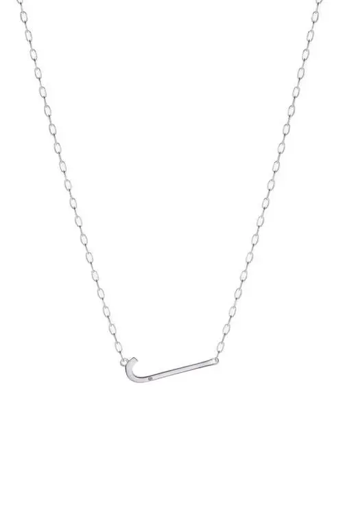 ALEX AND ANI Silver Elongated Initial Pendant Necklace - Silver - J