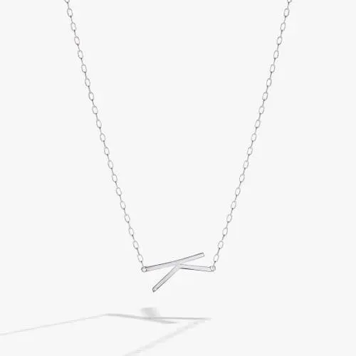 ALEX AND ANI Silver Elongated Initial Pendant Necklace - Silver - K