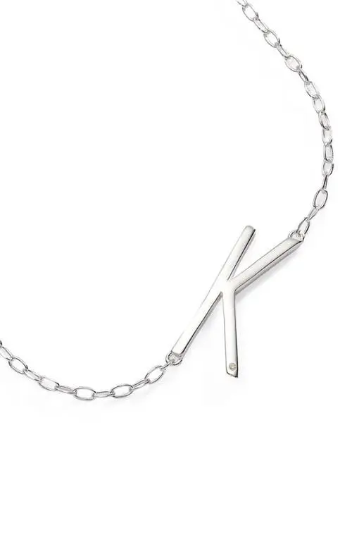 ALEX AND ANI Silver Elongated Initial Pendant Necklace - Silver - K