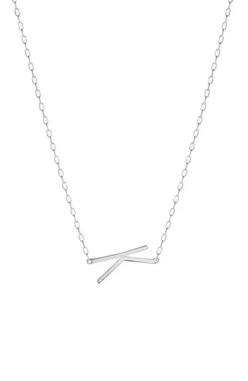 ALEX AND ANI Silver Elongated Initial Pendant Necklace - Silver - K