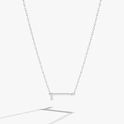 ALEX AND ANI Silver Elongated Initial Pendant Necklace - Silver - L