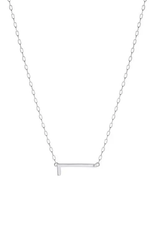 ALEX AND ANI Silver Elongated Initial Pendant Necklace - Silver - L
