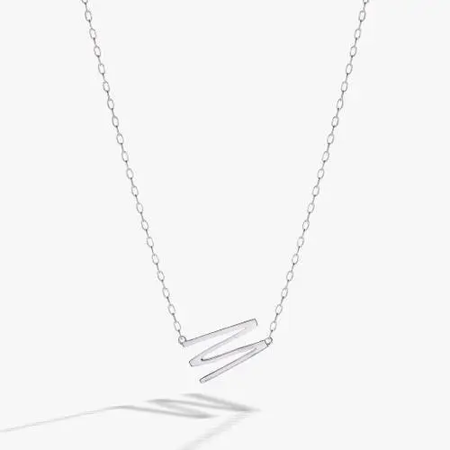 ALEX AND ANI Silver Elongated Initial Pendant Necklace - Silver - M