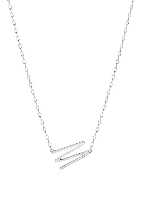 ALEX AND ANI Silver Elongated Initial Pendant Necklace - Silver - M