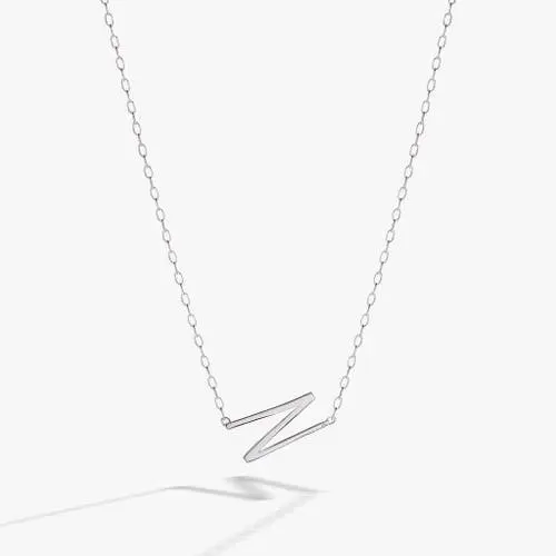 ALEX AND ANI Silver Elongated Initial Pendant Necklace - Silver - N
