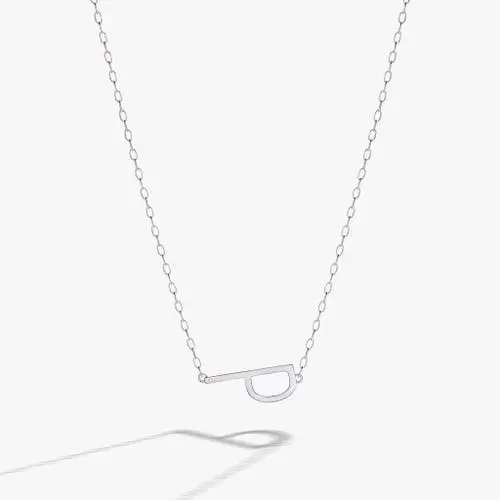 ALEX AND ANI Silver Elongated Initial Pendant Necklace - Silver - P