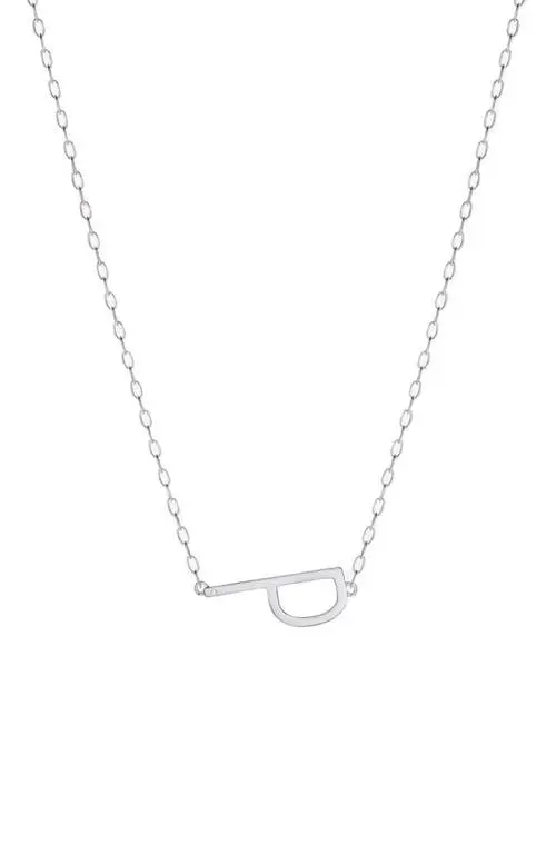 ALEX AND ANI Silver Elongated Initial Pendant Necklace - Silver - P