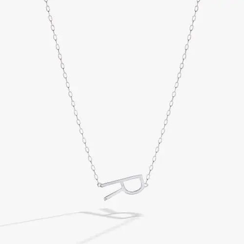 ALEX AND ANI Silver Elongated Initial Pendant Necklace - Silver - R