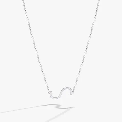 ALEX AND ANI Silver Elongated Initial Pendant Necklace - Silver - S