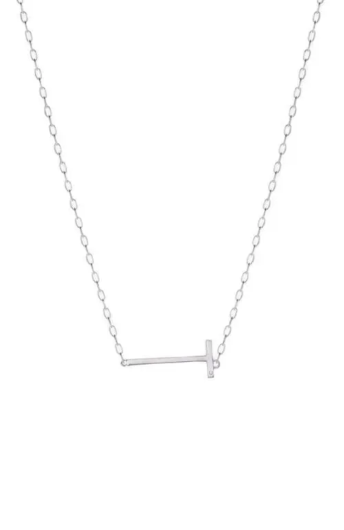ALEX AND ANI Silver Elongated Initial Pendant Necklace - Silver - T