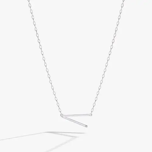 ALEX AND ANI Silver Elongated Initial Pendant Necklace - Silver - V