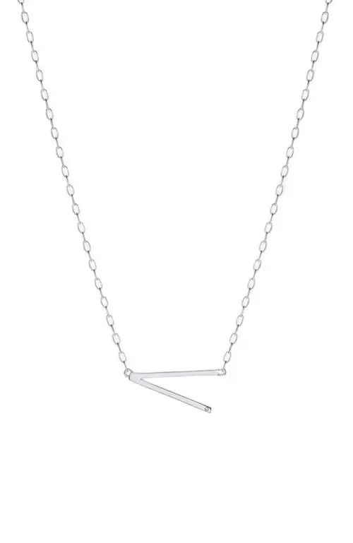 ALEX AND ANI Silver Elongated Initial Pendant Necklace - Silver - V