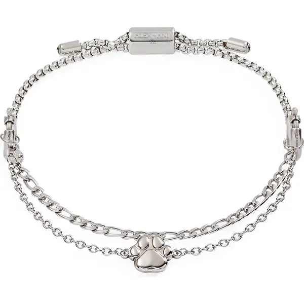 ALEX AND ANI Paw Stranded Bracelet Set - Silver