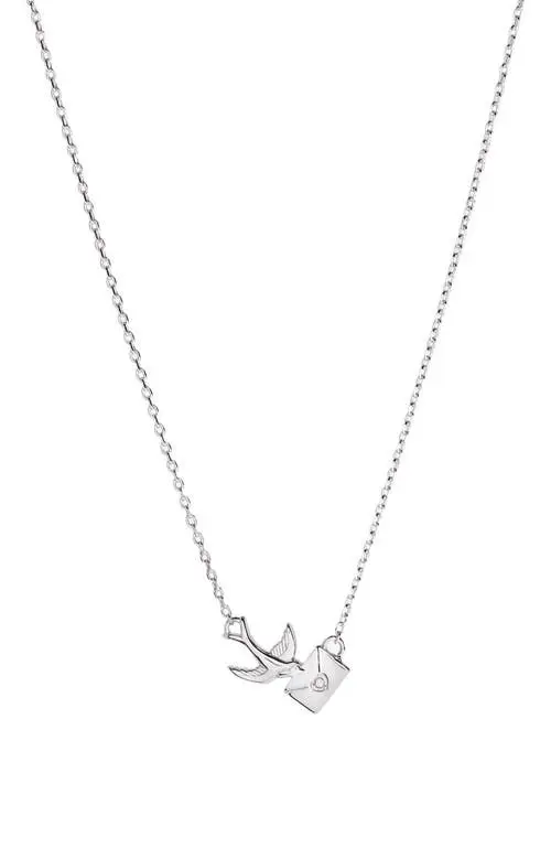 ALEX AND ANI Love Letter Inline Necklace - Silver