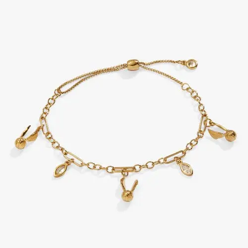 ALEX AND ANI Harry Potter™ En Snitch And Navette Multi Charm Pull Chain Bracelet - Gold