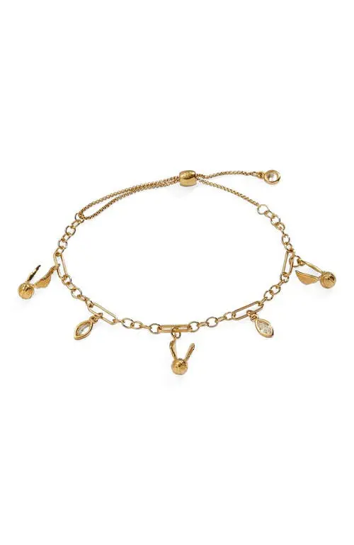 ALEX AND ANI Harry Potter™ En Snitch And Navette Multi Charm Pull Chain Bracelet - Gold