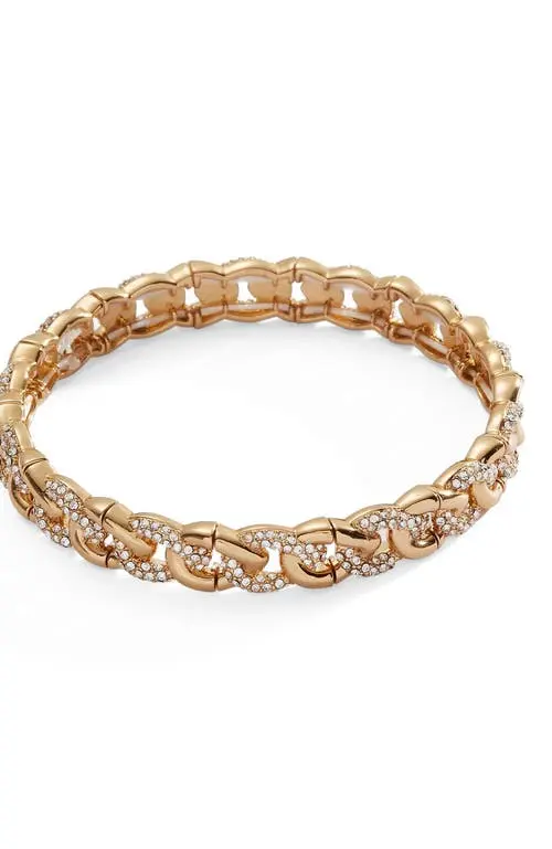 ALEX AND ANI Pave Curb Chain Stretch Bracelet - Gold