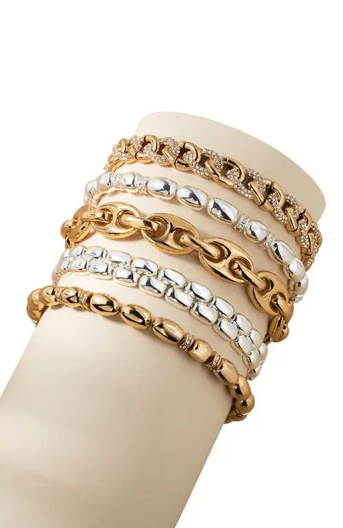 ALEX AND ANI Pave Curb Chain Stretch Bracelet