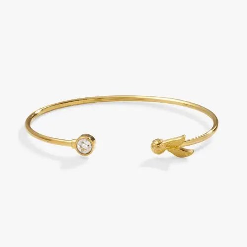 ALEX AND ANI Harry Potter™ En Snitch Crystal Flex Cuff Bracelet - Gold