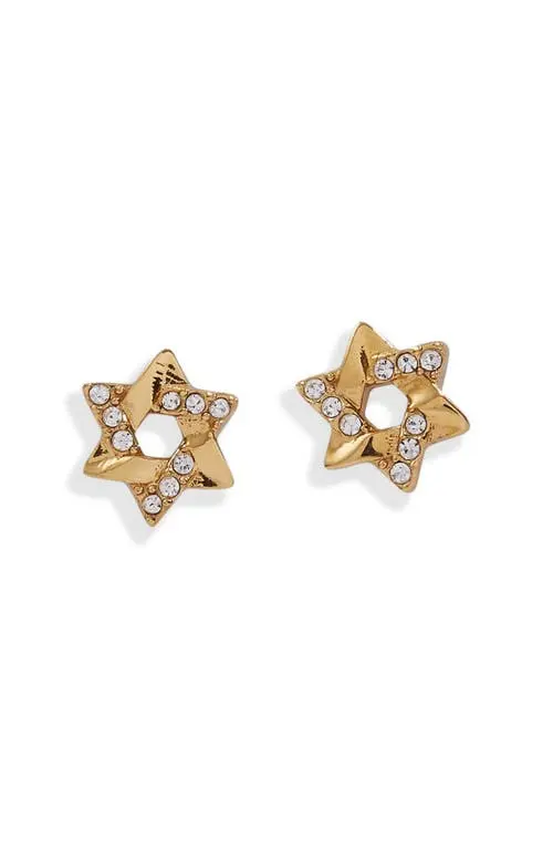 ALEX AND ANI Star Of David Mini Stud Earrings - Gold