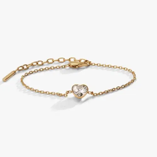 ALEX AND ANI Crystal Heart Bracelet - Gold