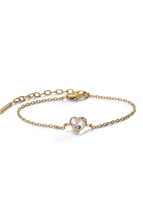 ALEX AND ANI Crystal Heart Bracelet - Gold