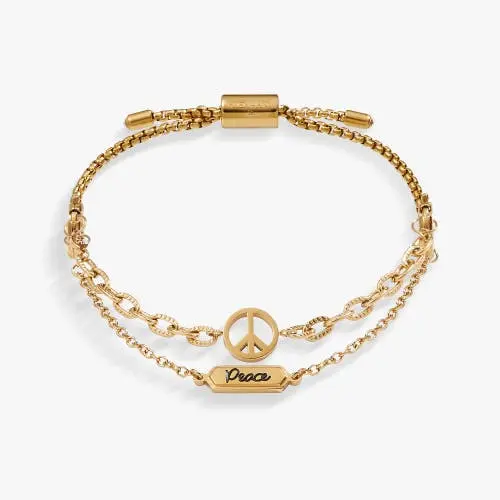 ALEX AND ANI Peace Bracelet Set - Gold