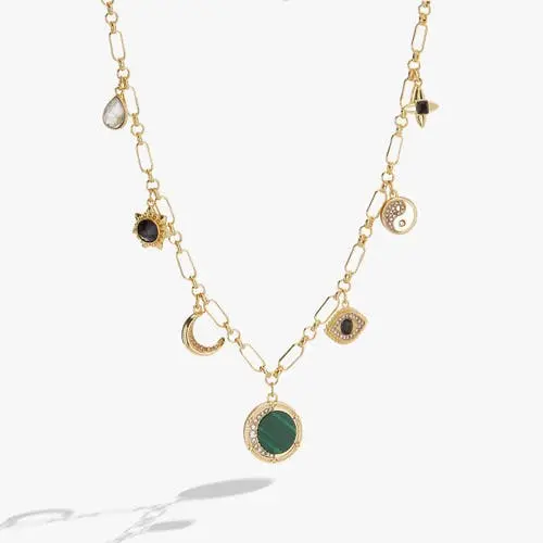 ALEX AND ANI Charm Necklace - Malachite
