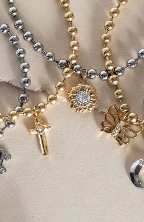 ALEX AND ANI Cross Charm Ball Chain Bracelet - Gold