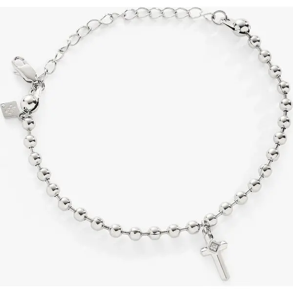 ALEX AND ANI Cross Charm Ball Chain Bracelet - Silver