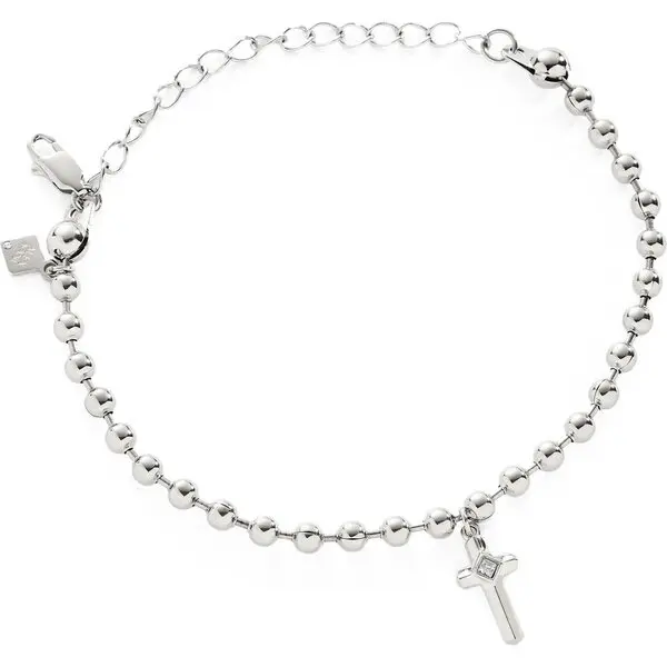 ALEX AND ANI Cross Charm Ball Chain Bracelet - Silver