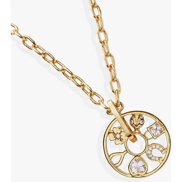 ALEX AND ANI Love And Luck Wheel Charm Necklace - Gold