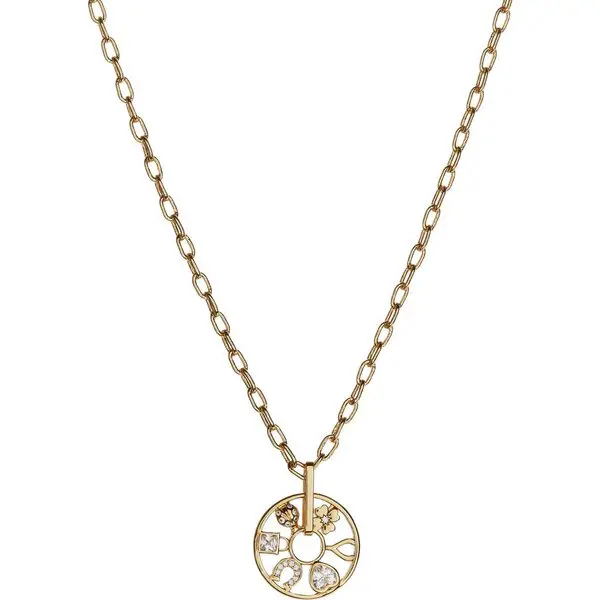 ALEX AND ANI Love And Luck Wheel Charm Necklace - Gold