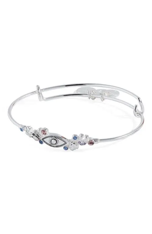 ALEX AND ANI Evil Eye Bangle Bracelet - Silver